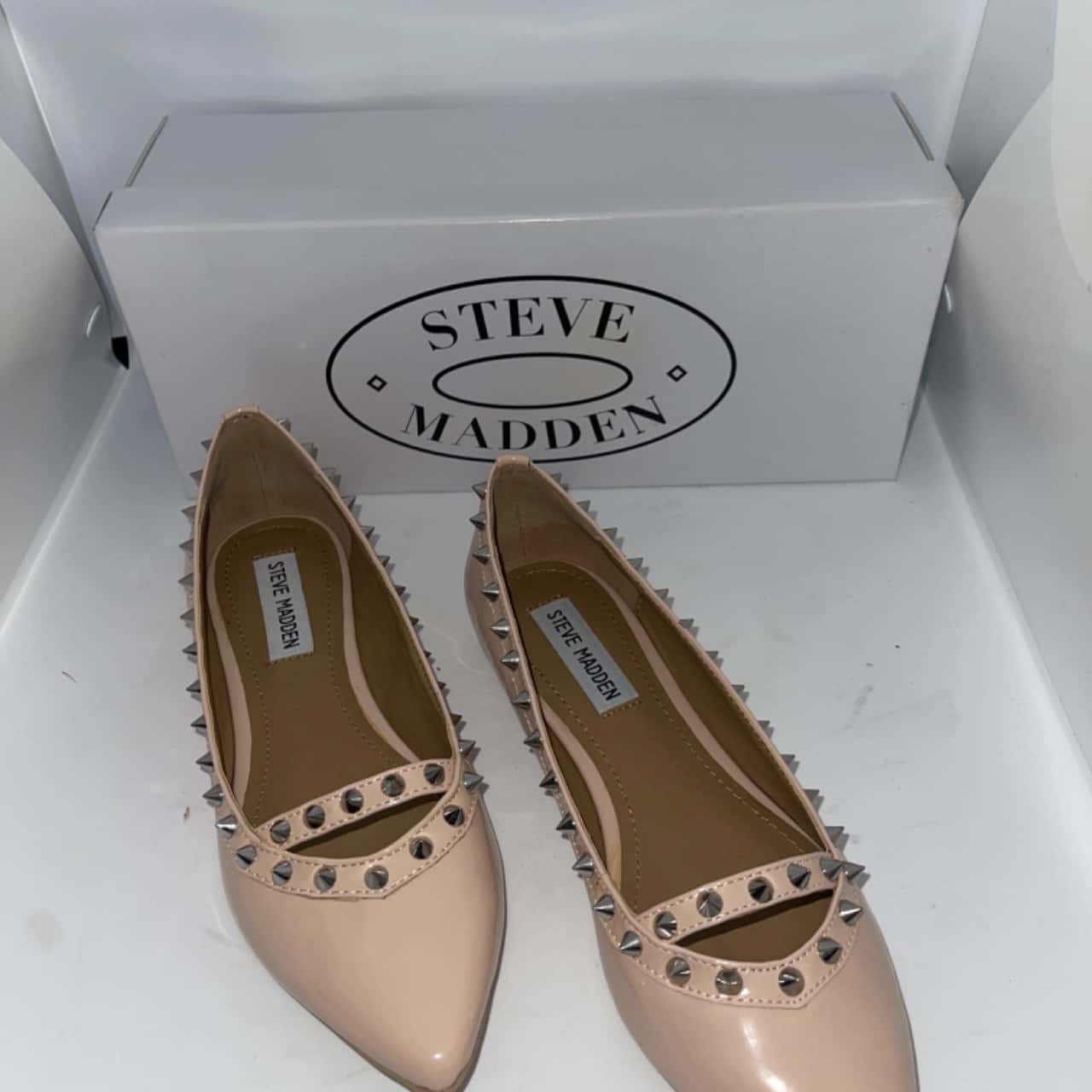 Steve Madden Womens Size 7 Pink xhail blush patent slip on pumps with ...