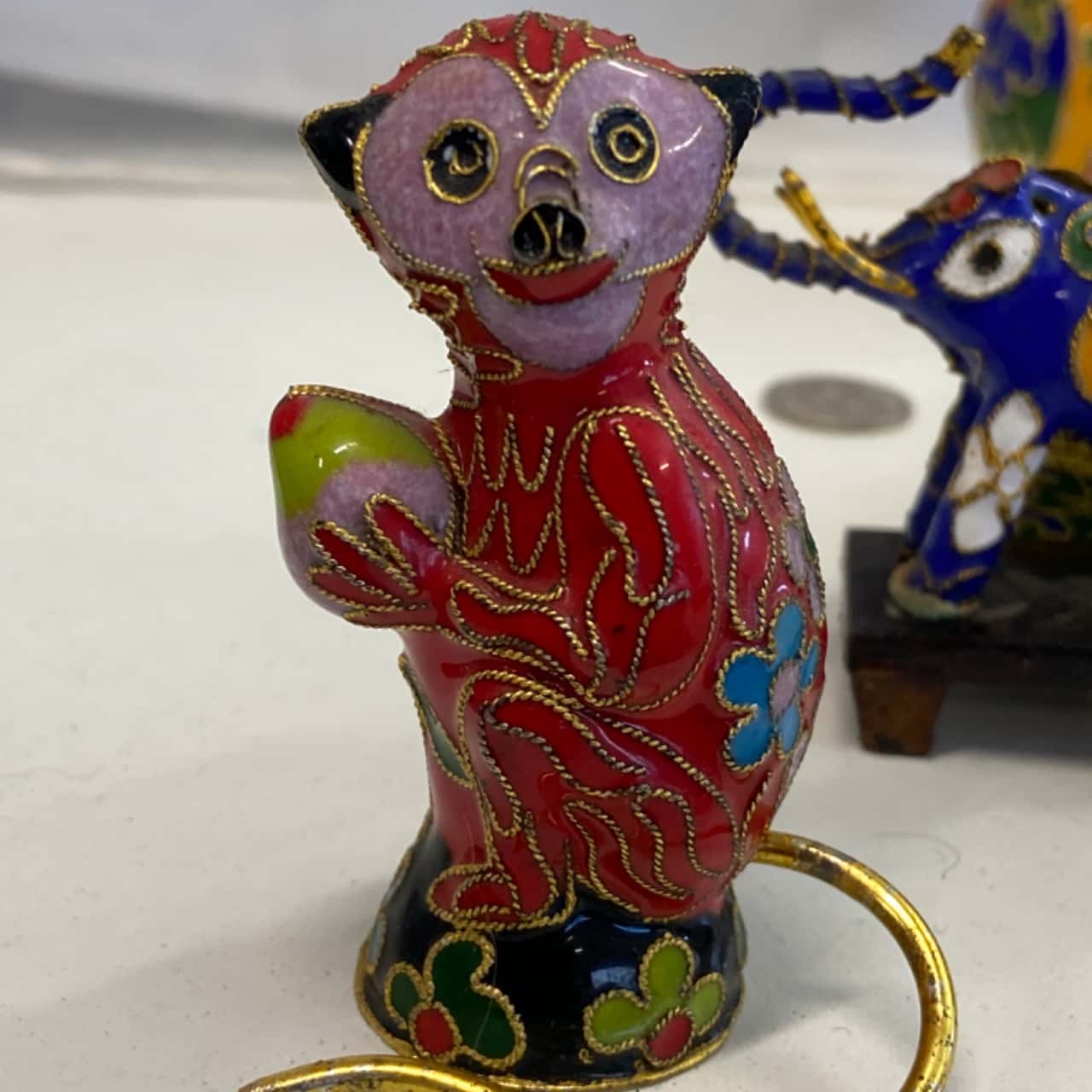 5 cloisonné figurines