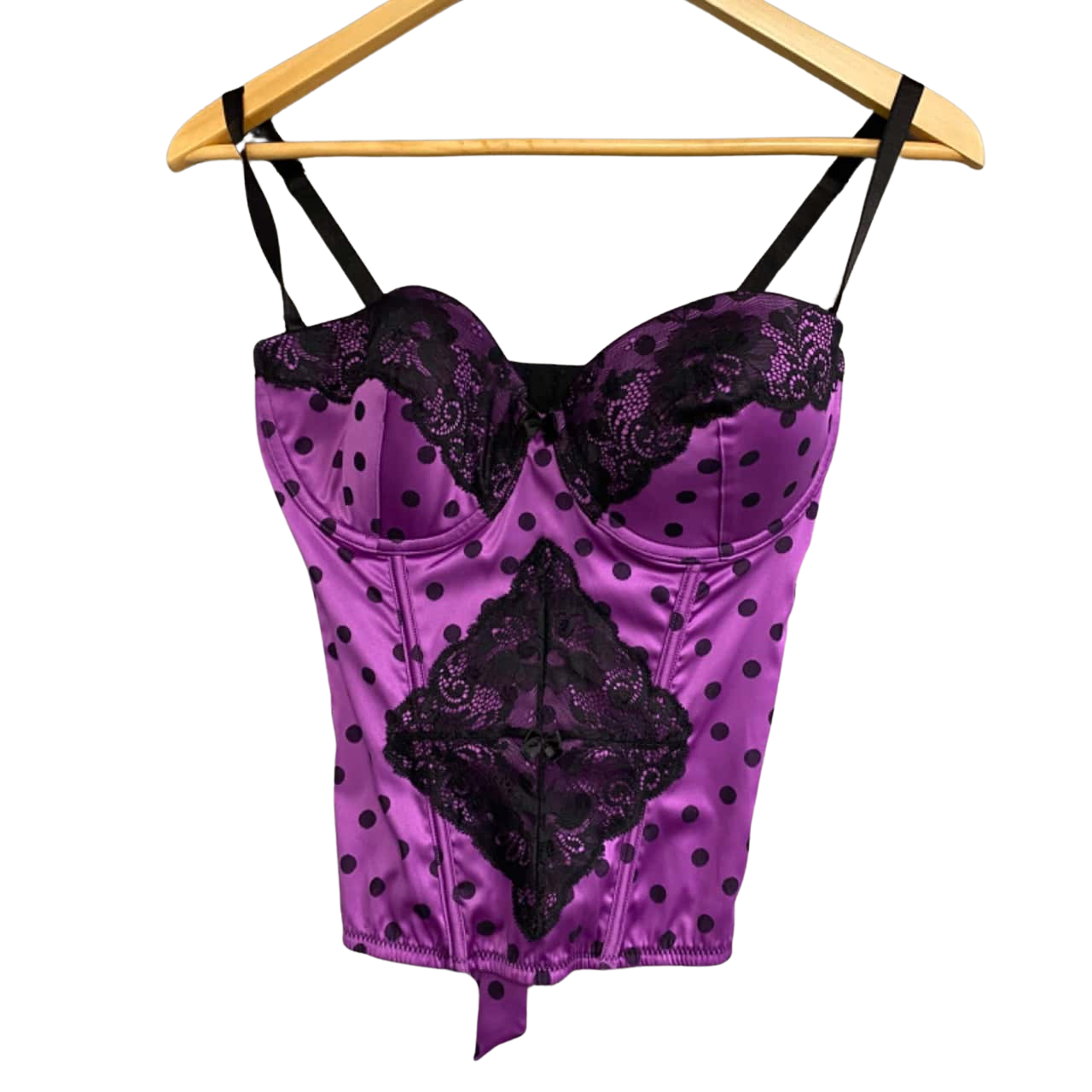 Ultimo Womens Size 14D Corset/Bustier Black / Polka Dot / Purple (s)