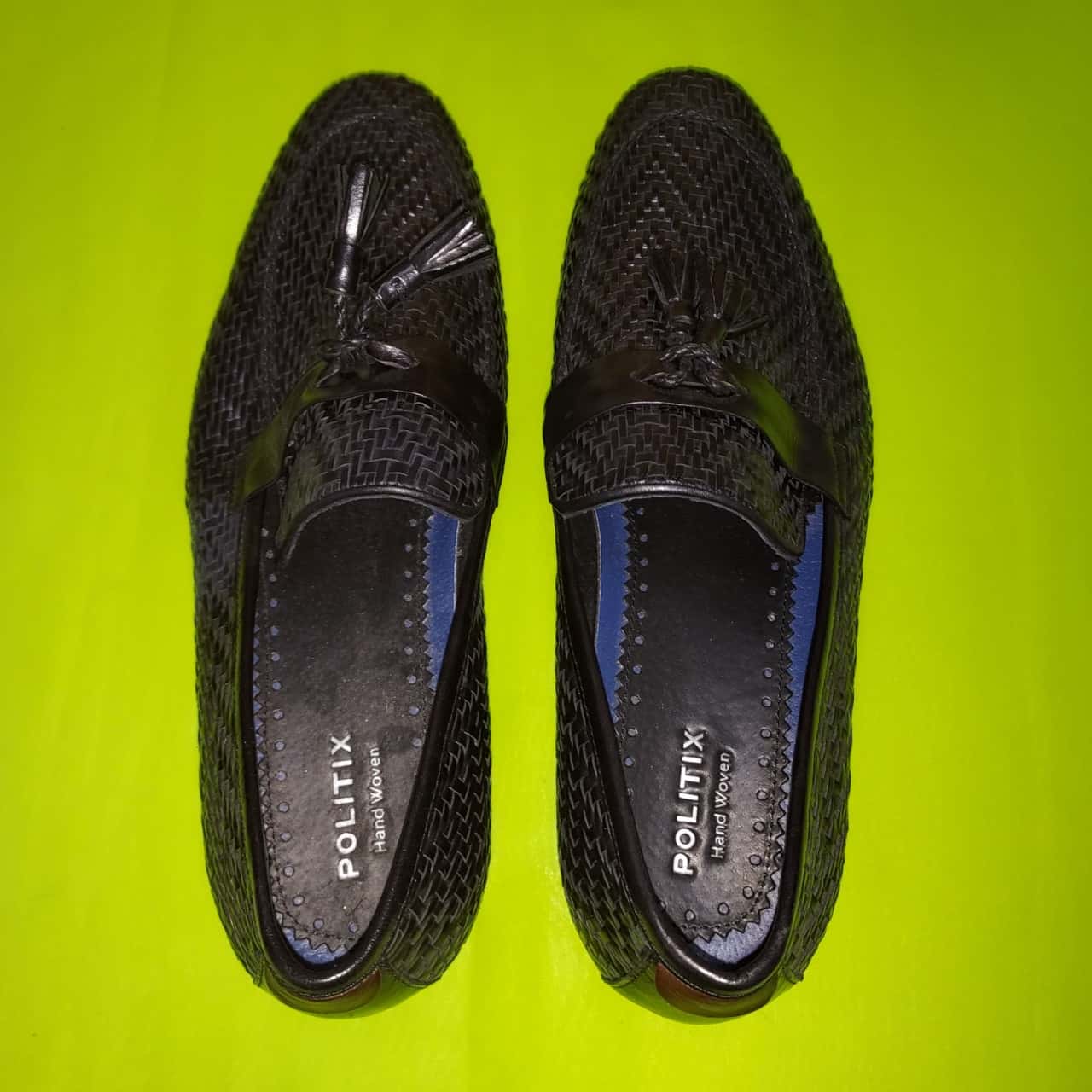 Politix Hand Woven size 42 Black Genuine Leather Very Good Condition ...