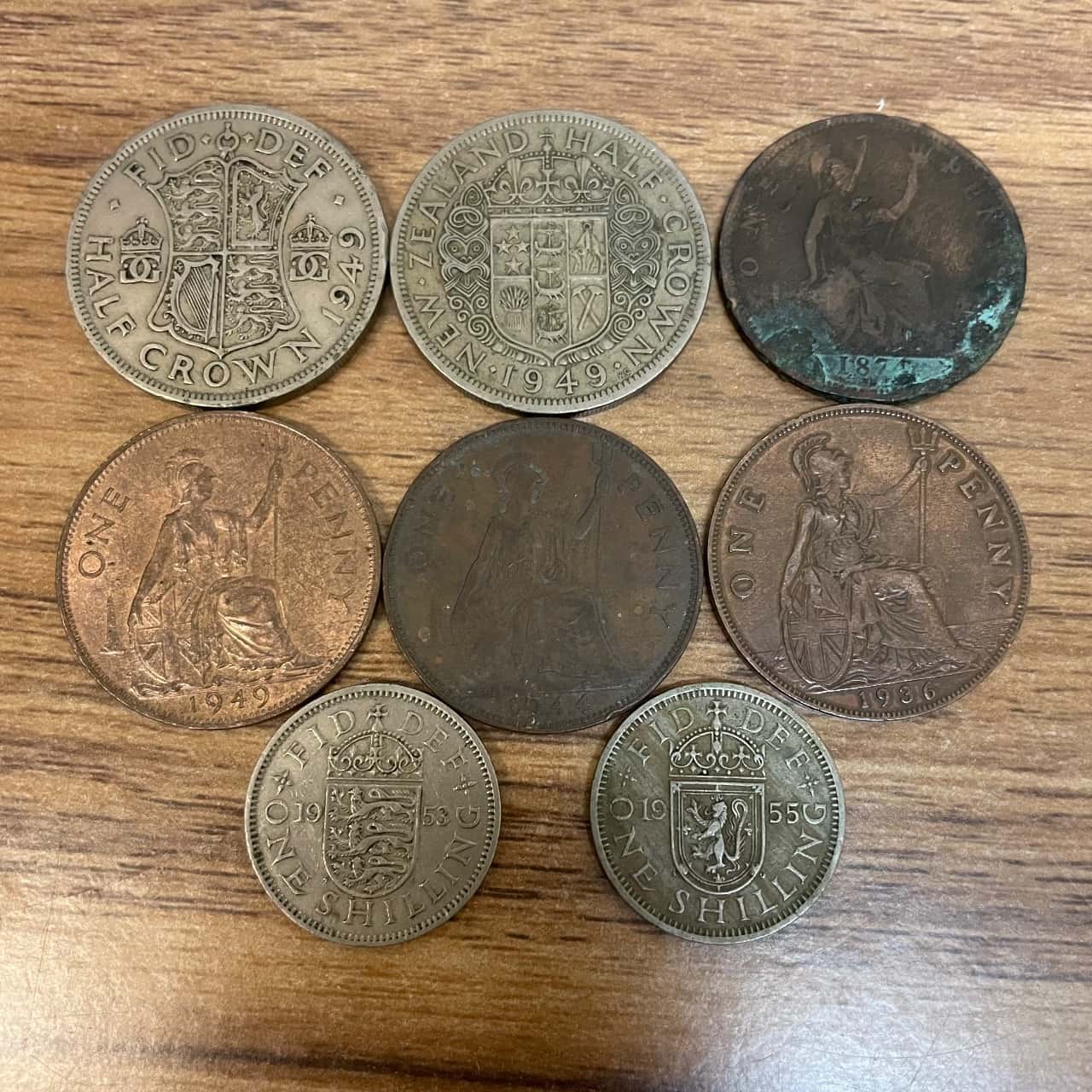 Lot of 8 Predecimal Circulated British Coins