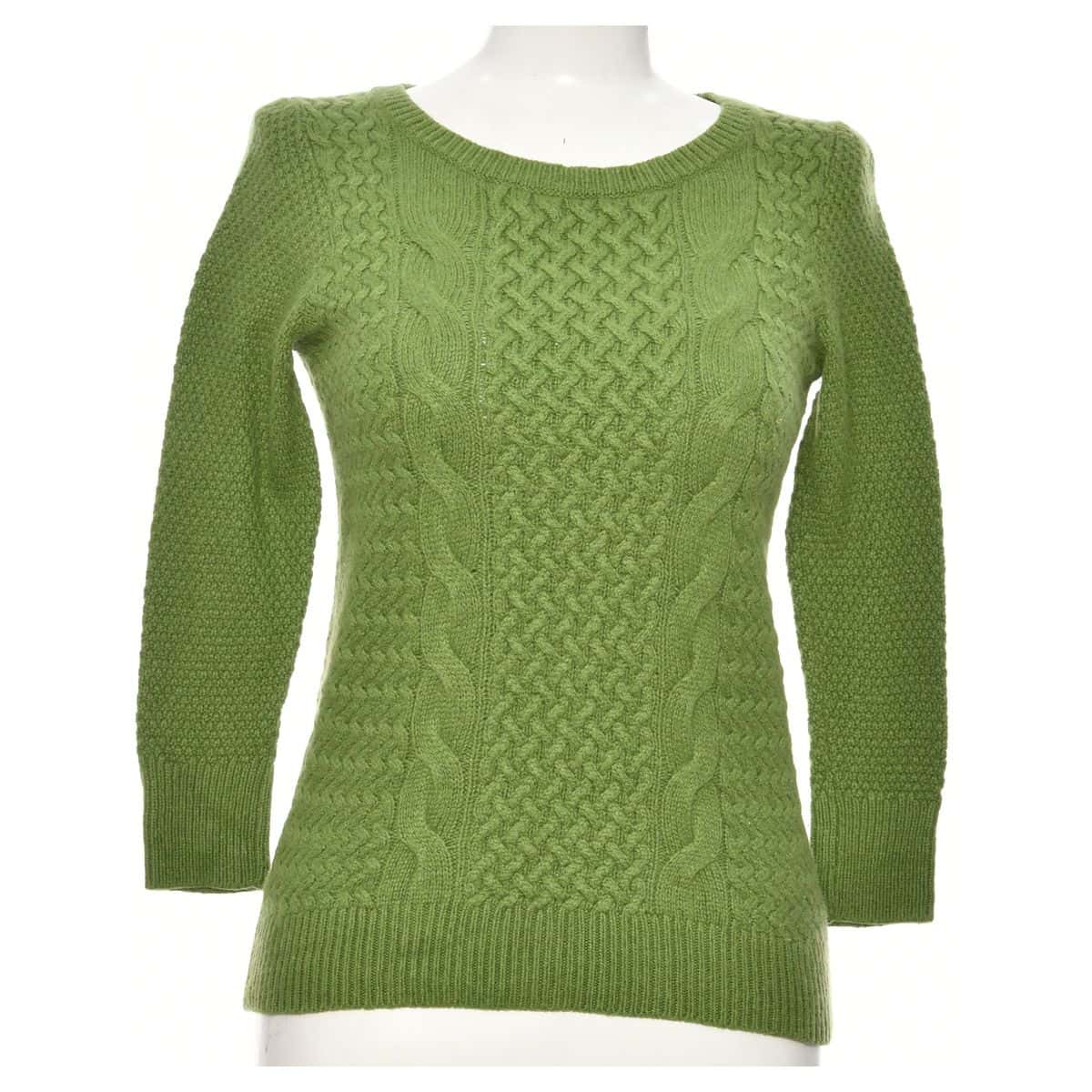 Loft Womens Size XS Green Cable Knit Jumper(s)