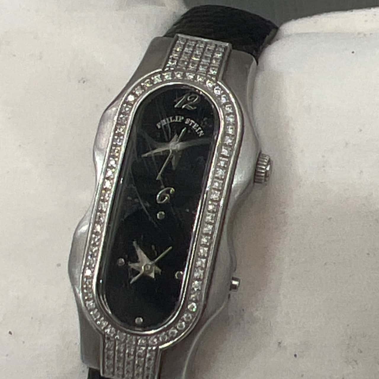 Philip Stein Teslar .50 Ct. Diamonds Double Dial Black Face Ladies Watch(s)