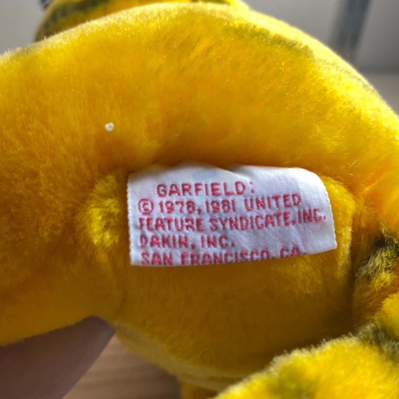 Garfield Plush 1978-1981 United Feature Syndicate