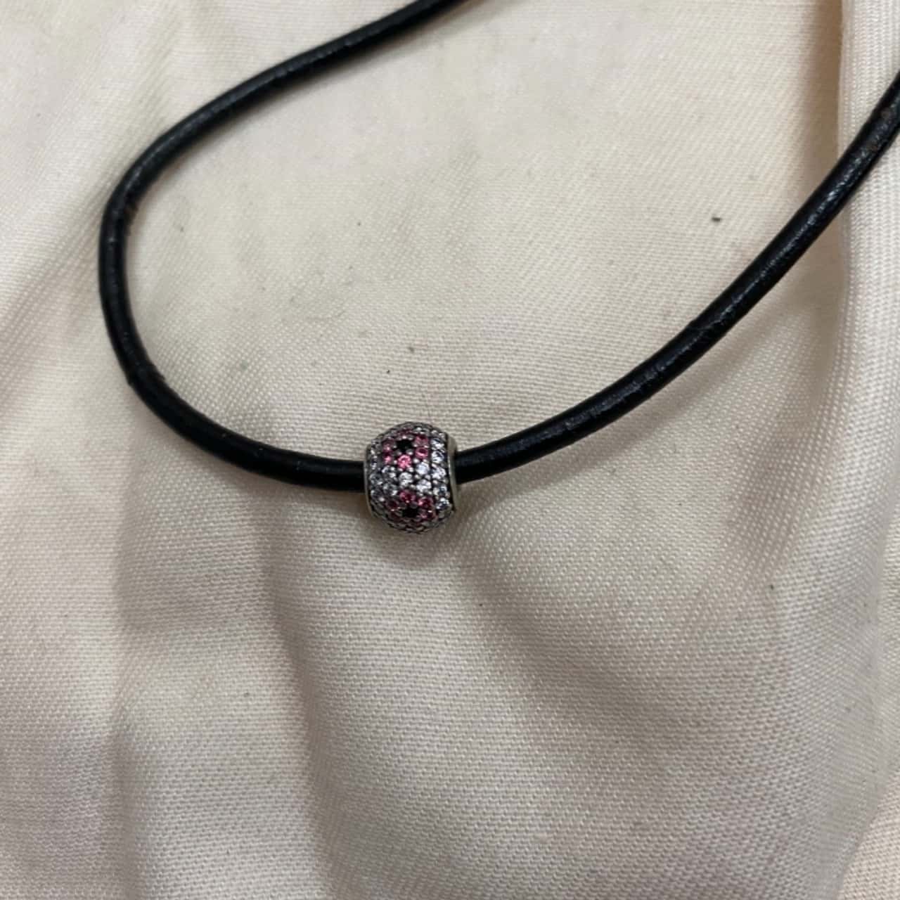 Pandora Womens Flower Bracelet Charms / Necklaces Pink / Silver 5925(s)