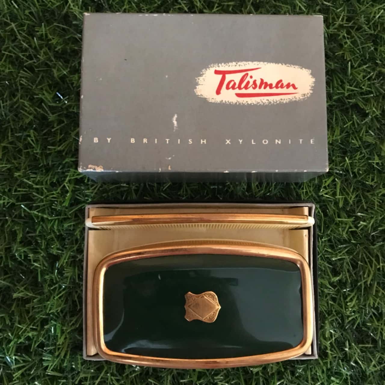 Vintage Talisman by British Xylonite Brush and Comb Set