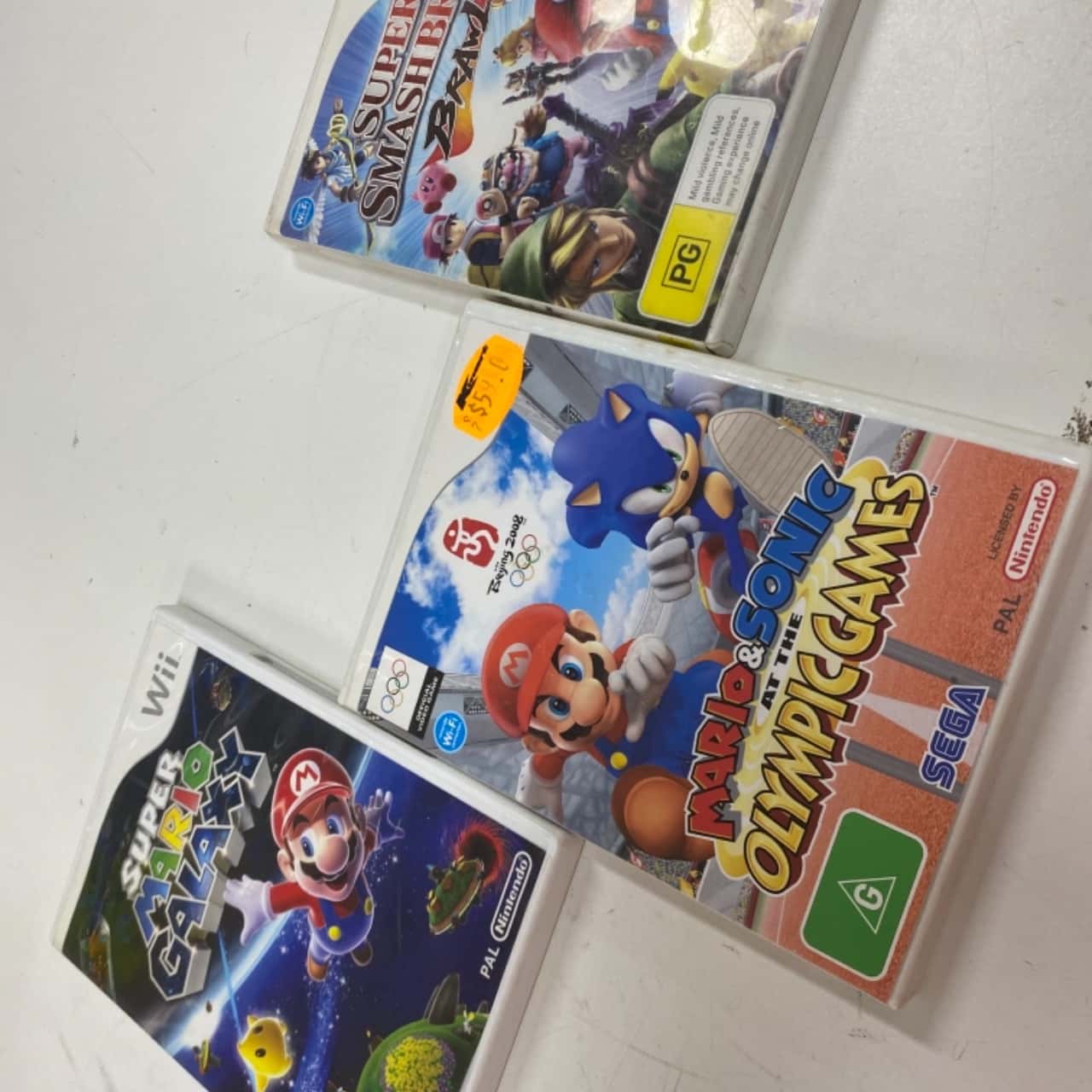 Nintendo Wii super Mario galaxy , Mario and sonic , super super smash ...