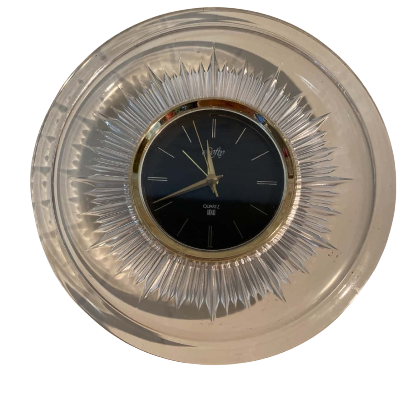 Lofty Crystal Quartz Clock Hoya Japan