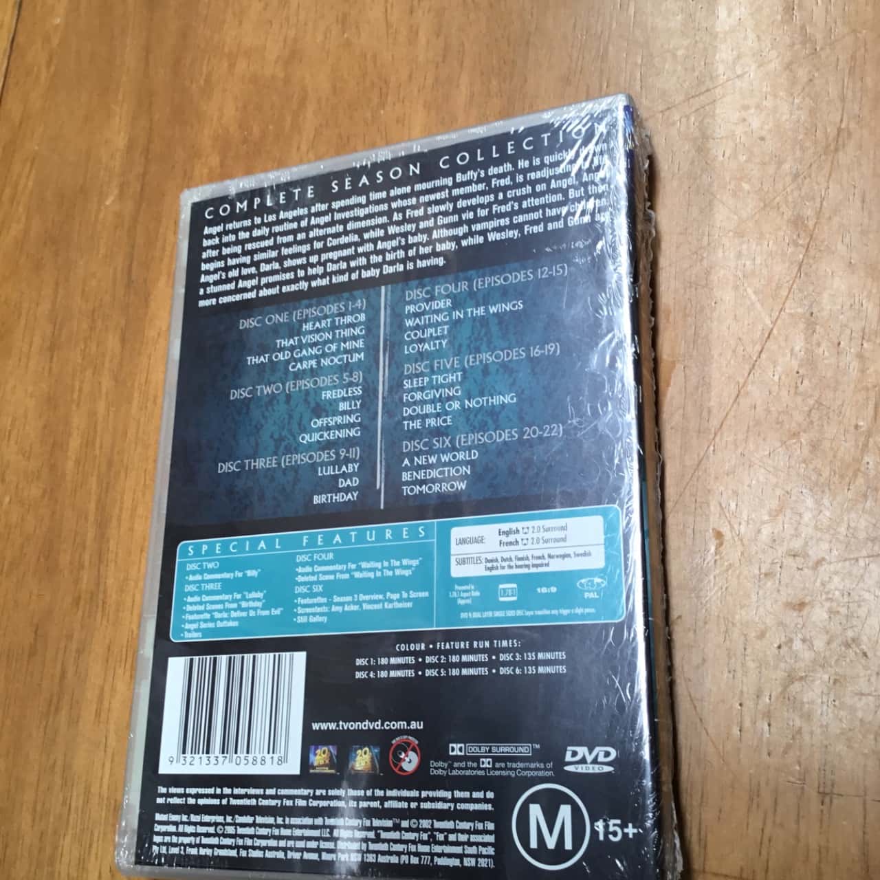 Angel Complete Season Three Episodes 1 - 22 Six Disc Set - Factory Sealed