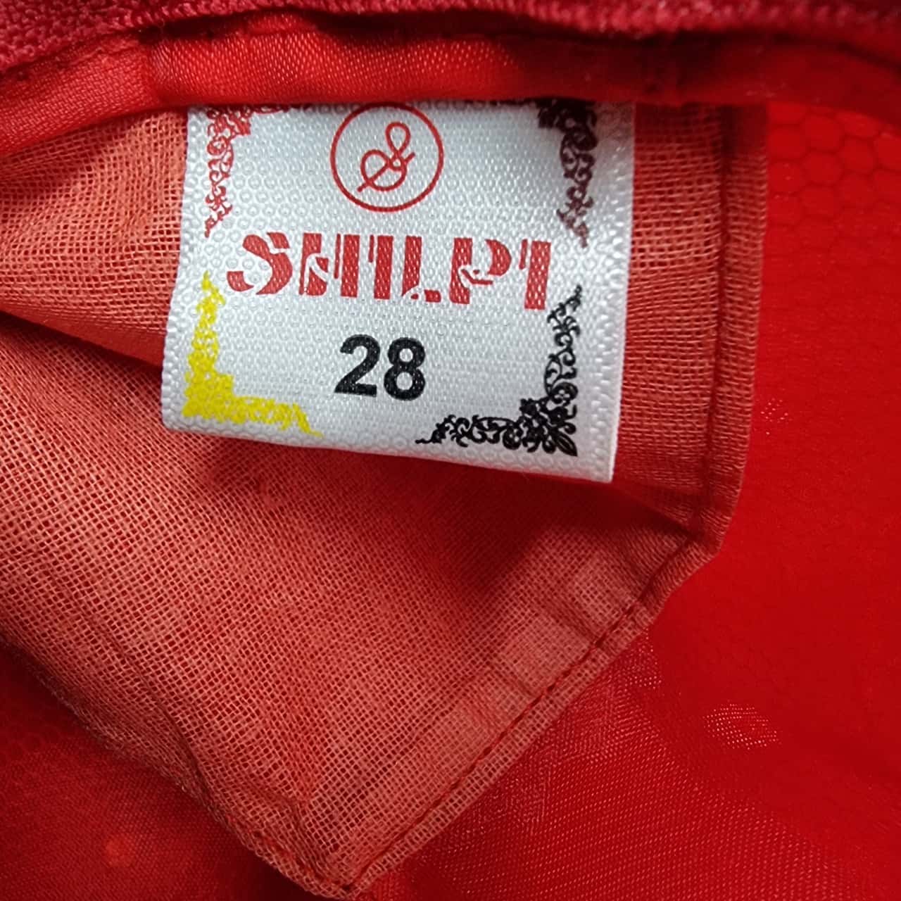 Shilpi Kids Sleeveless Ruffled Gown Size 28 Red/ Gold Dimonties Ruffles ...
