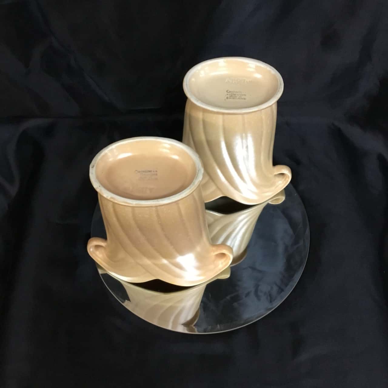 *VINTAGE* Speckled Peach Set of Vases by Crown Devon(s)