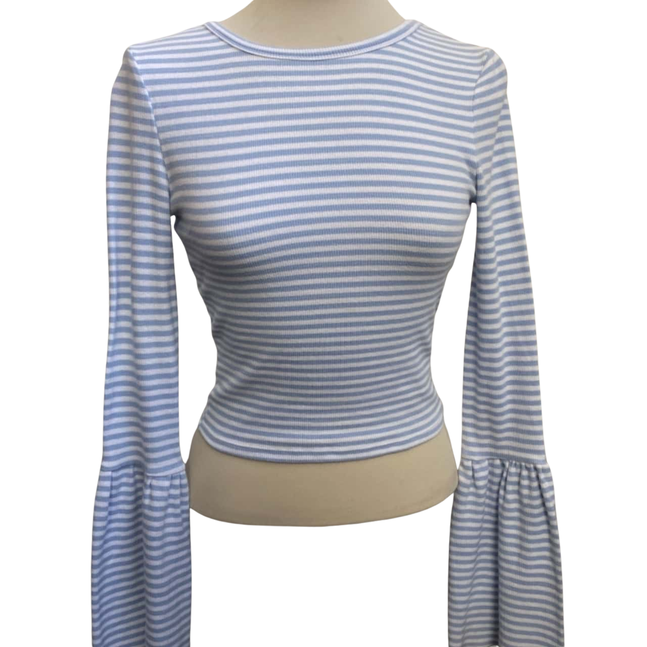 Supré Womens Size XXS Cropped Blue / Striped / White (s)