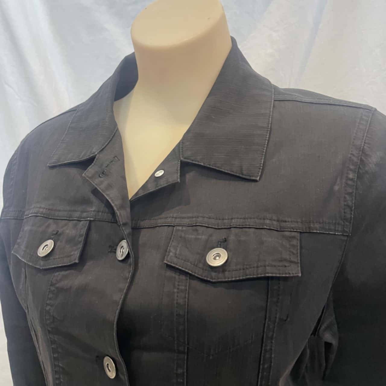 Rivette and Blair Womens Size 14 Denim Jacket Black