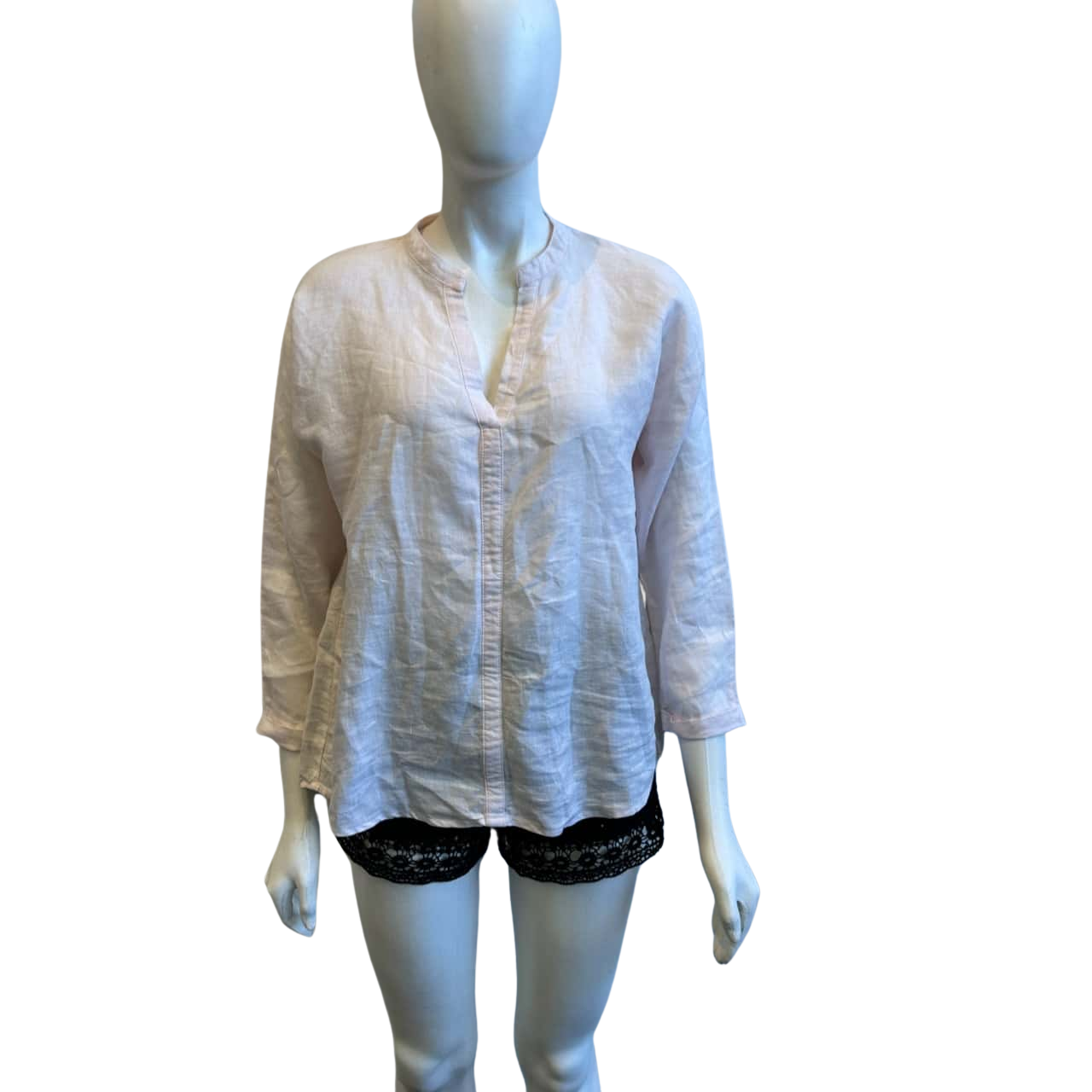 Soul Sparrow Women's Size S Linen Short Sleeve Top Pink (s)