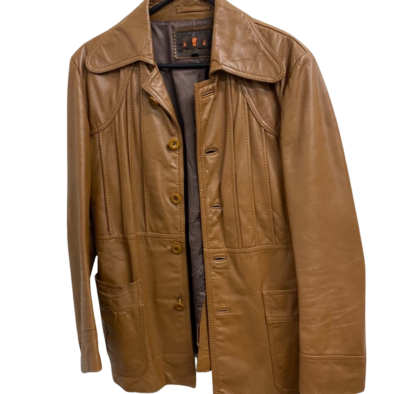Peter Shearer Mens Size 40 Leather Jacket Mustard (s)