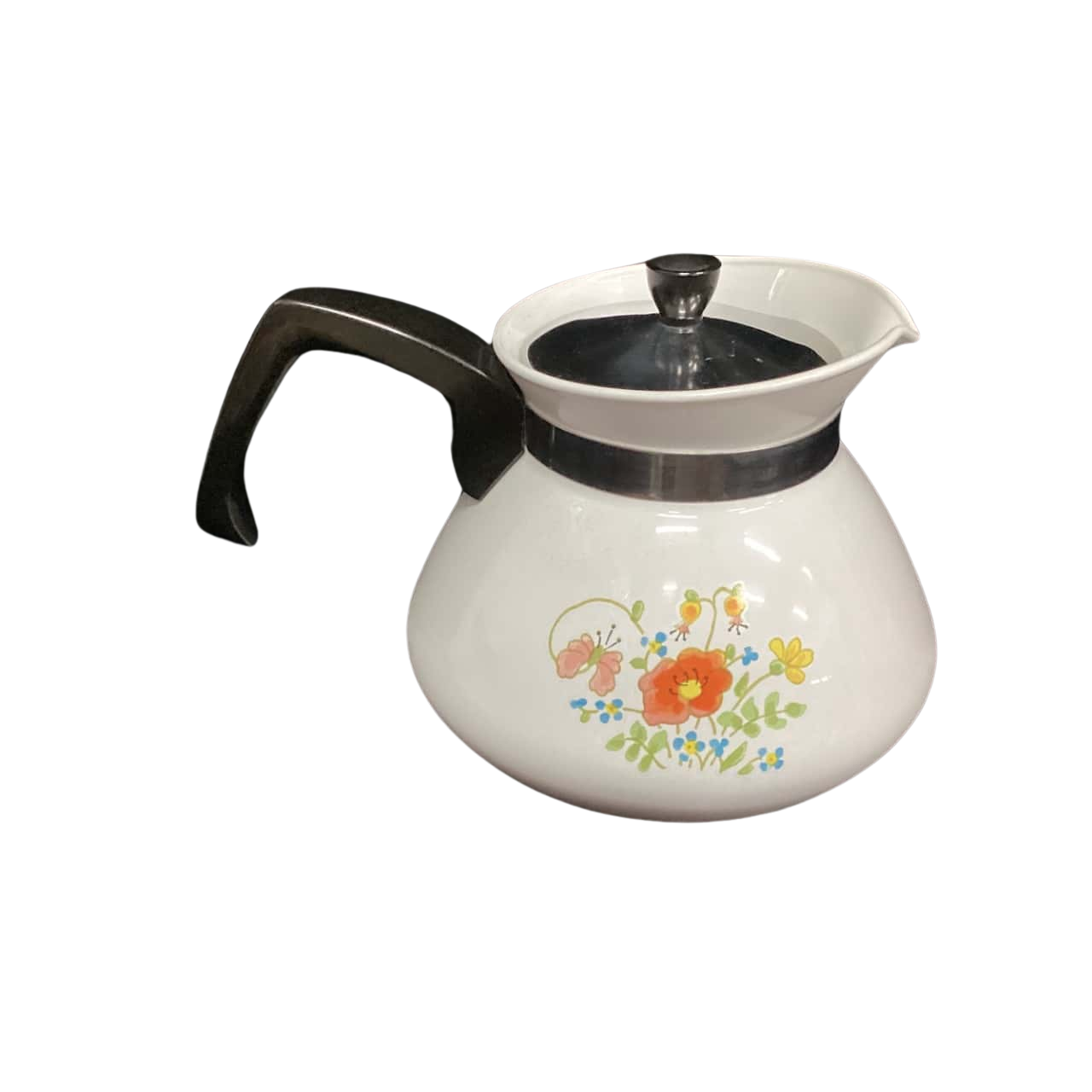 Vintage 1970’s Corning Ware Teapot Spring Flowers 6 Cup