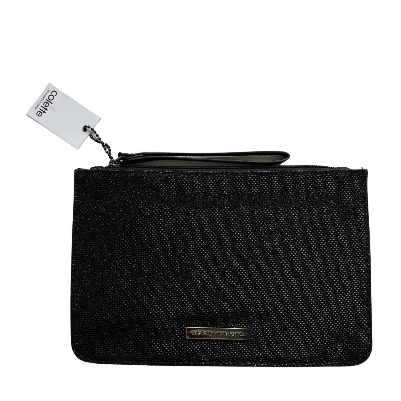 BNWT Colette Hayman Womens Glitter Mini Clutch Black