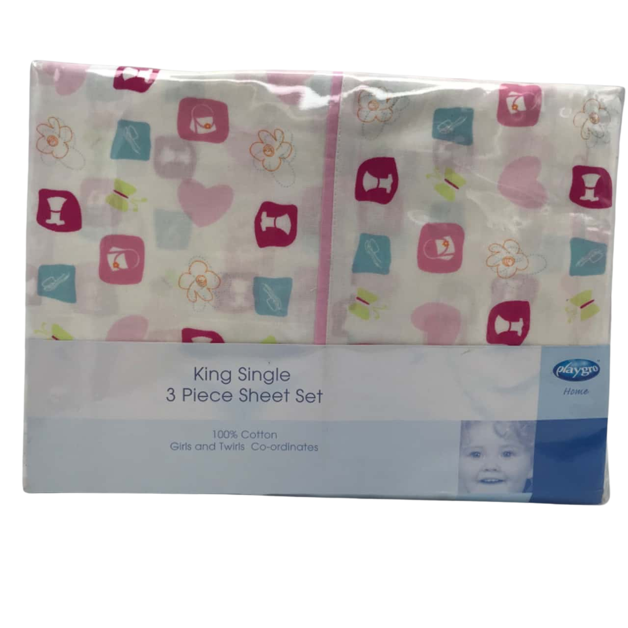 BNWT Playgro King Single 3 Piece Sheet Set 100% Cotton (s)