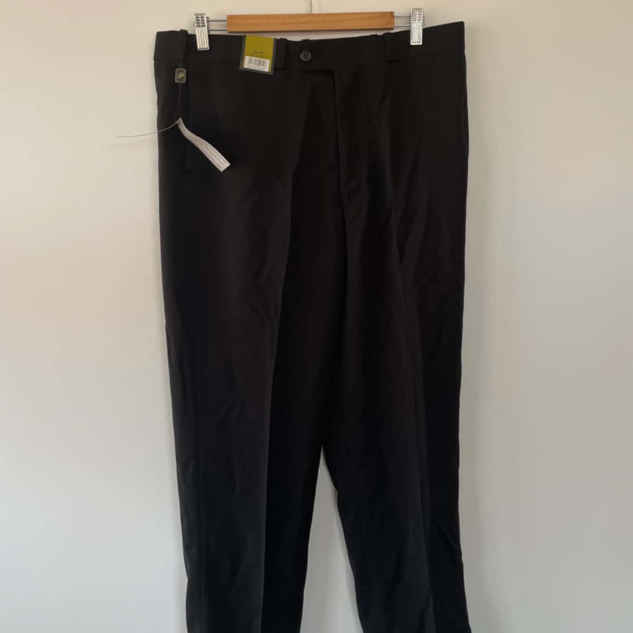 Perizzi Black Microfibre Trouser Pants Size 36