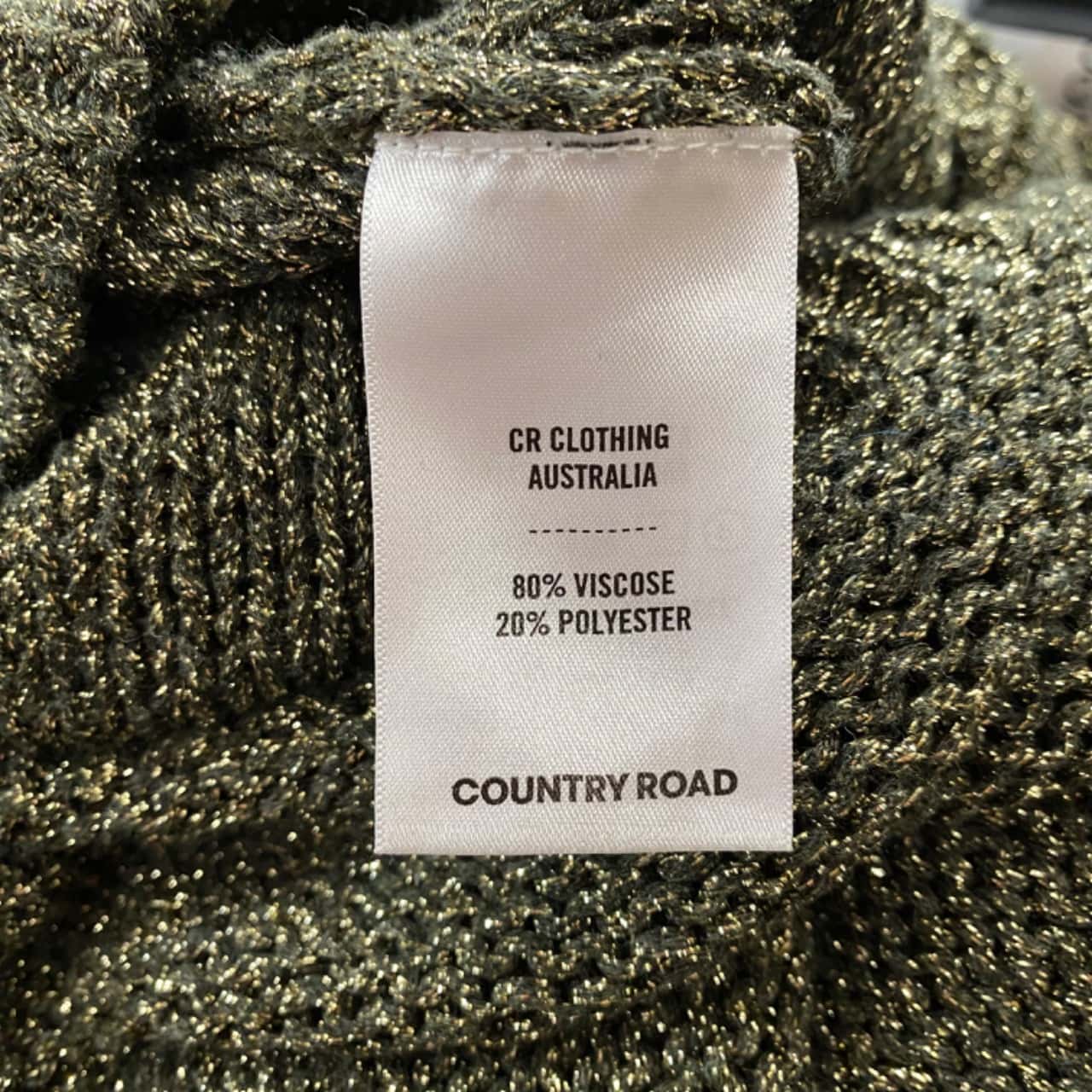 Country Road Gold Metallic Jumper Size XS(s)