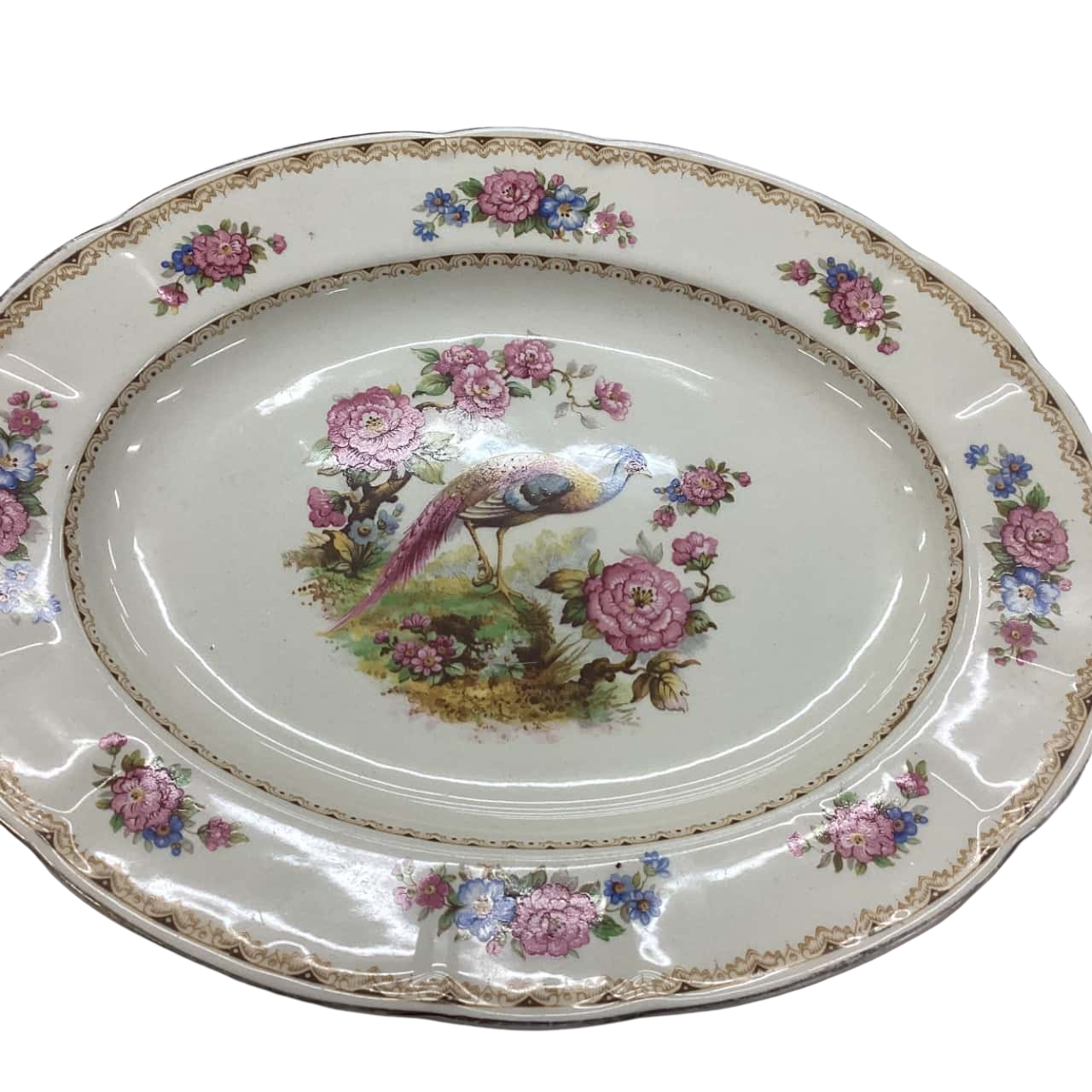 Vintage Tams Norfolk Print Large Oval Serving Plate 30cm long(s)