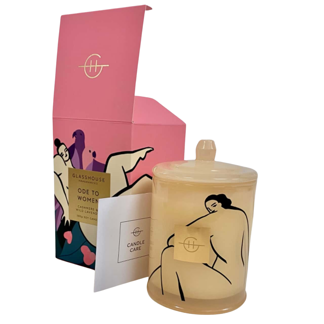 Glasshouse Large Ode to Women Cashmere & Wild Lavender Soy Candle 380g (s)