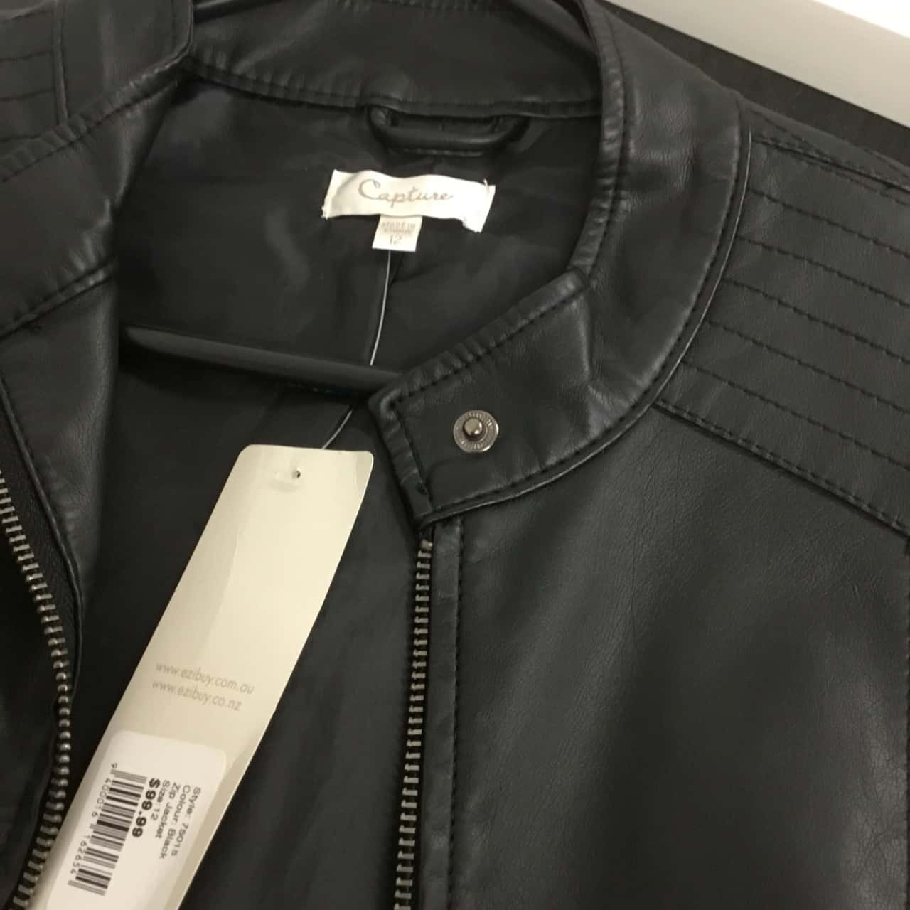 Capture Women's Sz 12 Biker Jacket Black (s)