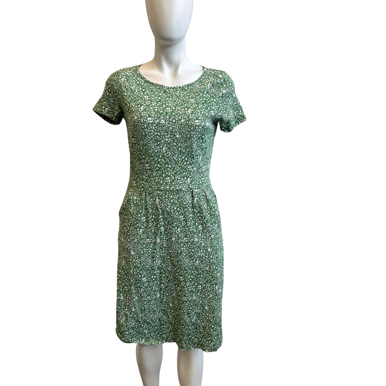 Boden Womens Size 12 Short Sleeve Midi Dress Green Floral