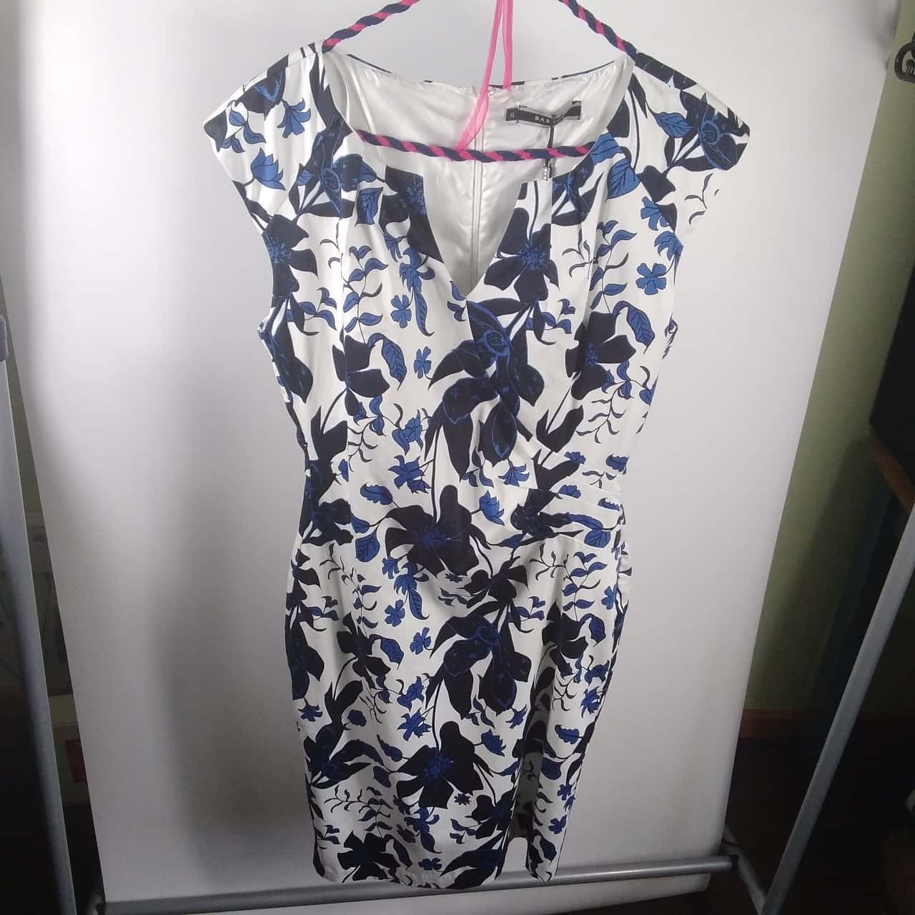 Basque Womens Size 12 Blue/ White Floral Dress [R#01](s)