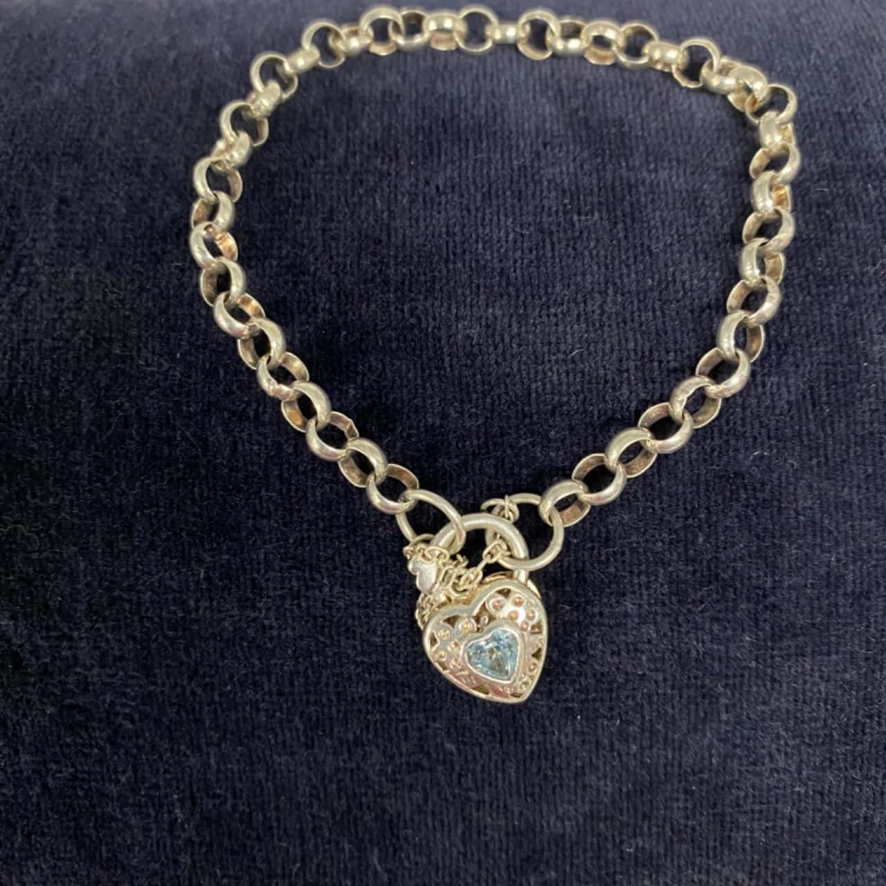 925 Sterling Silver Filigree Padlock Bracelet
