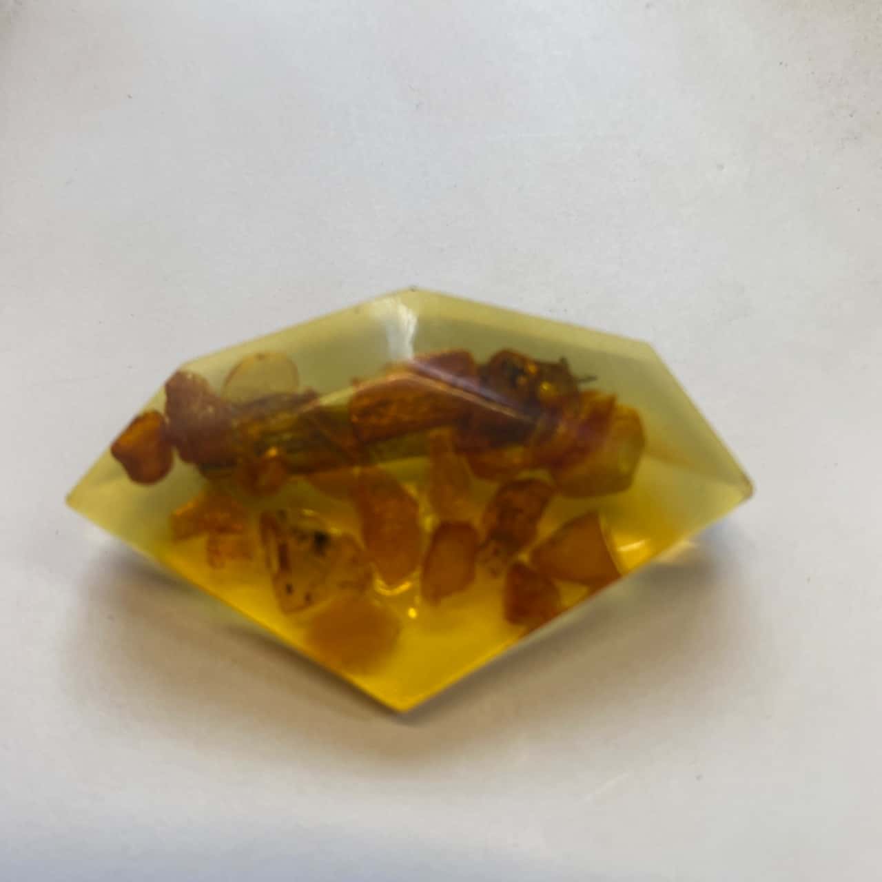 Vintage Translucent Amber Coloured Faceted Brooch(s)