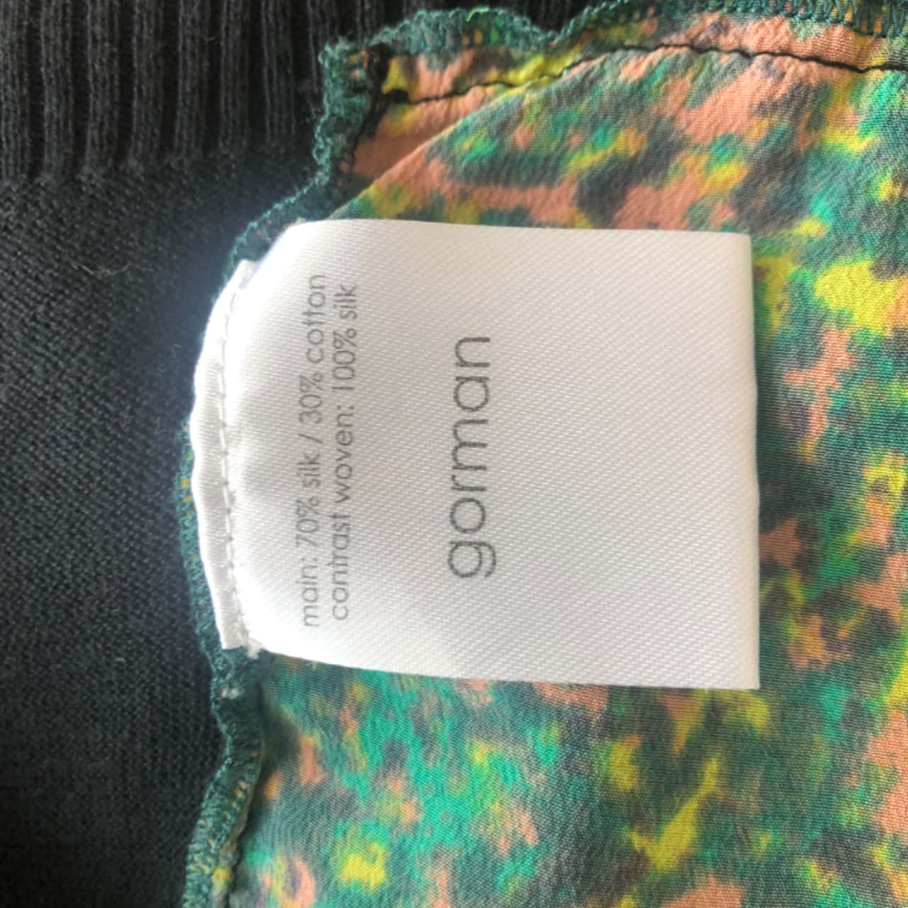 Gorman Black Knit and Silk Jumper. Size 8 (s)