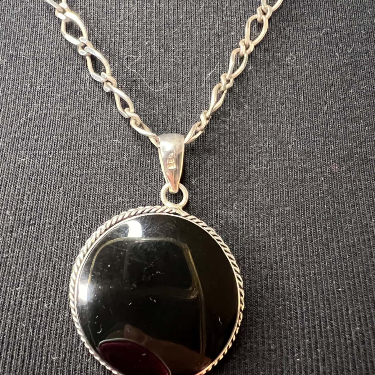 Sterling silver and onyx chunky pendant necklace(s)