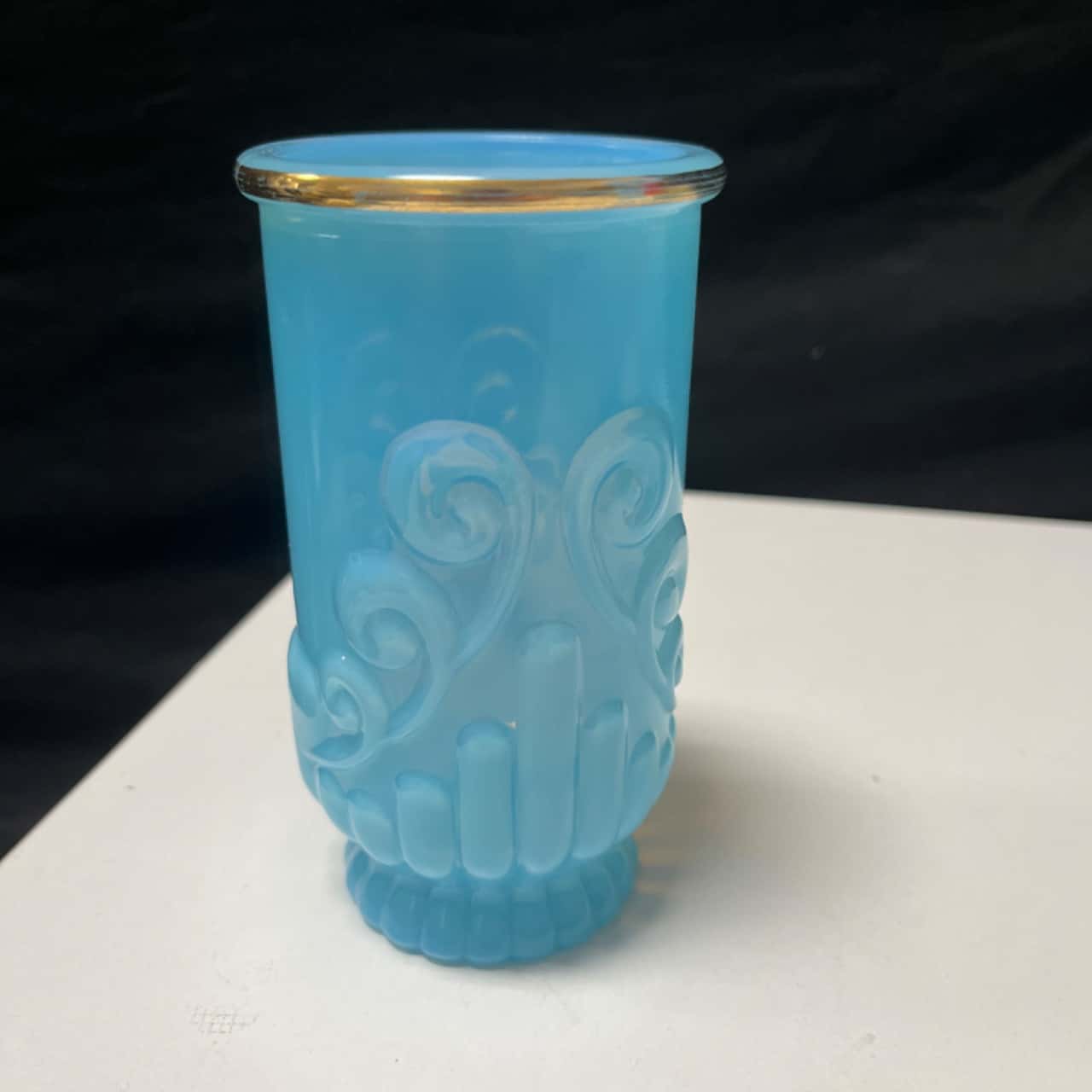 Vintage Avon Blue glass bathroom set