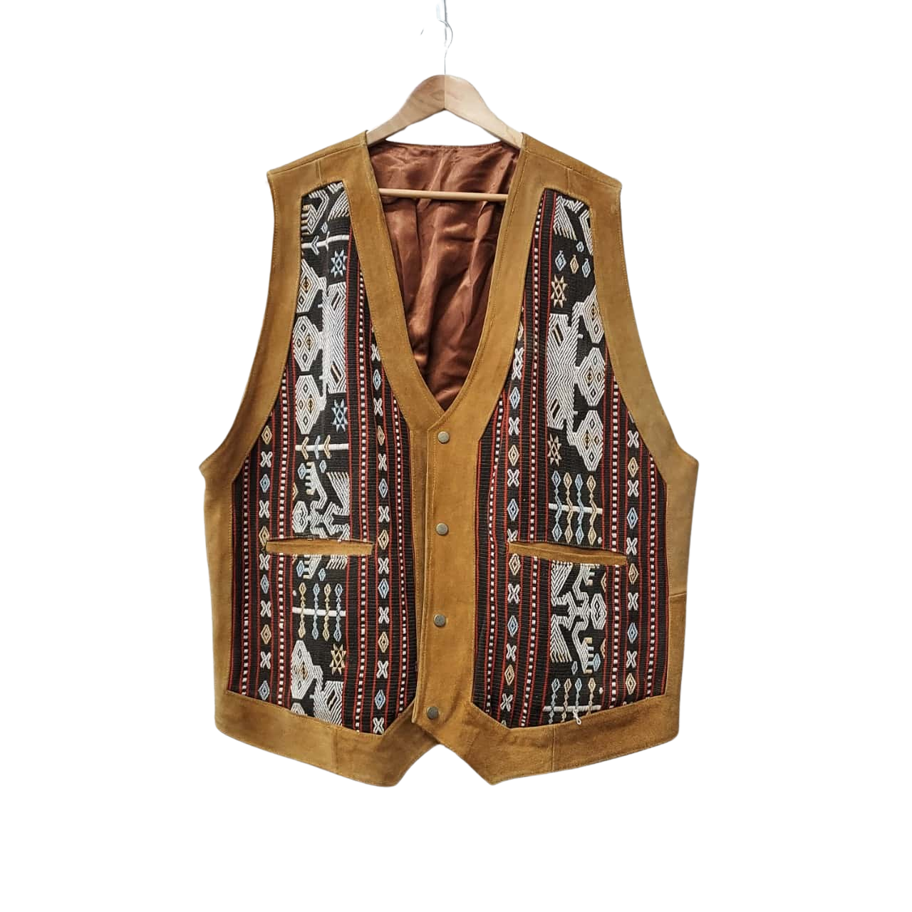 Navajo Inspired Vest Beige Suede Jacket Unisex Native American Design ...