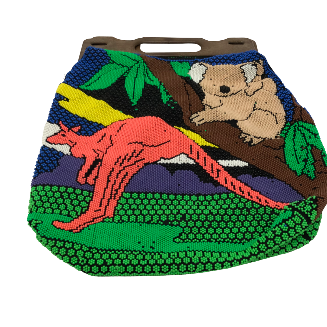 Vintage Womens Beaded Australian Handbag Multicoloured (s)