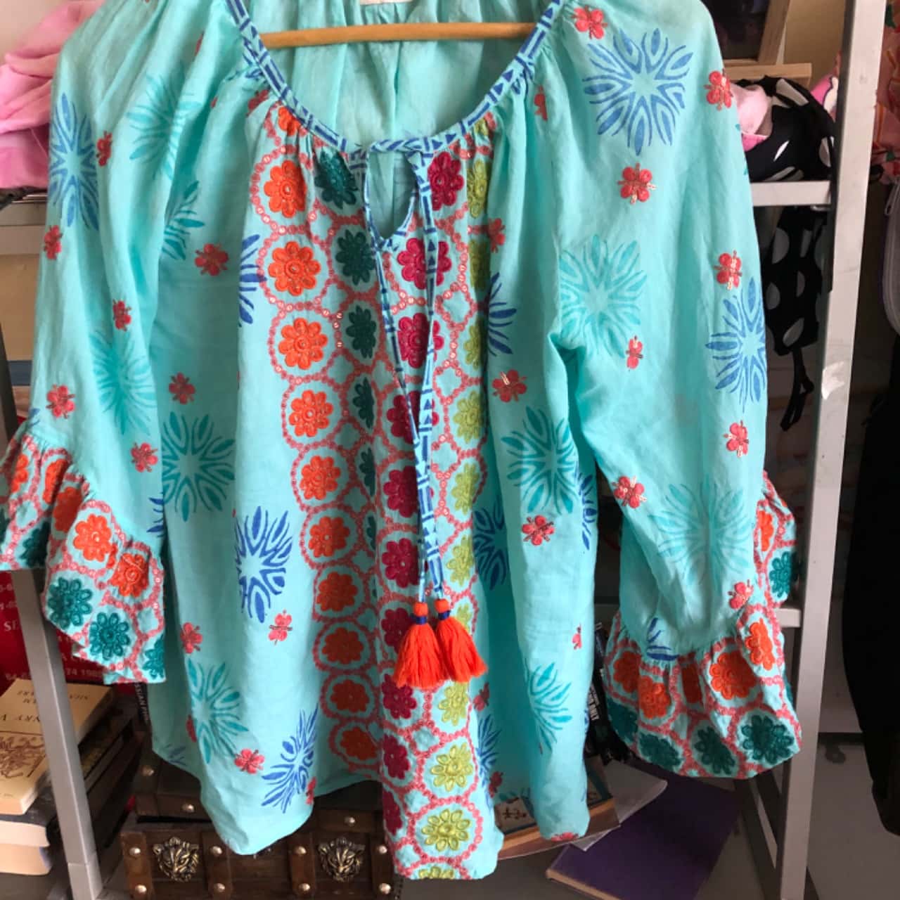 Lula Soul Size S Aqua Top with Sequins (s)