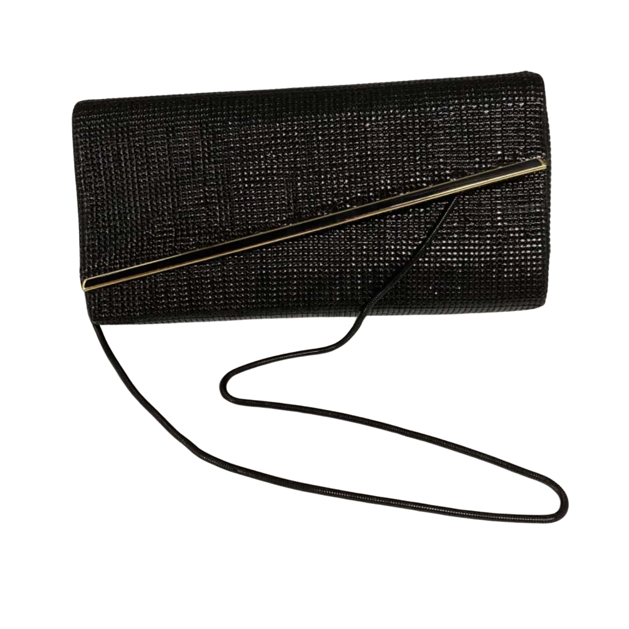 Glomesh Handbag Black with Gold Trim(s)