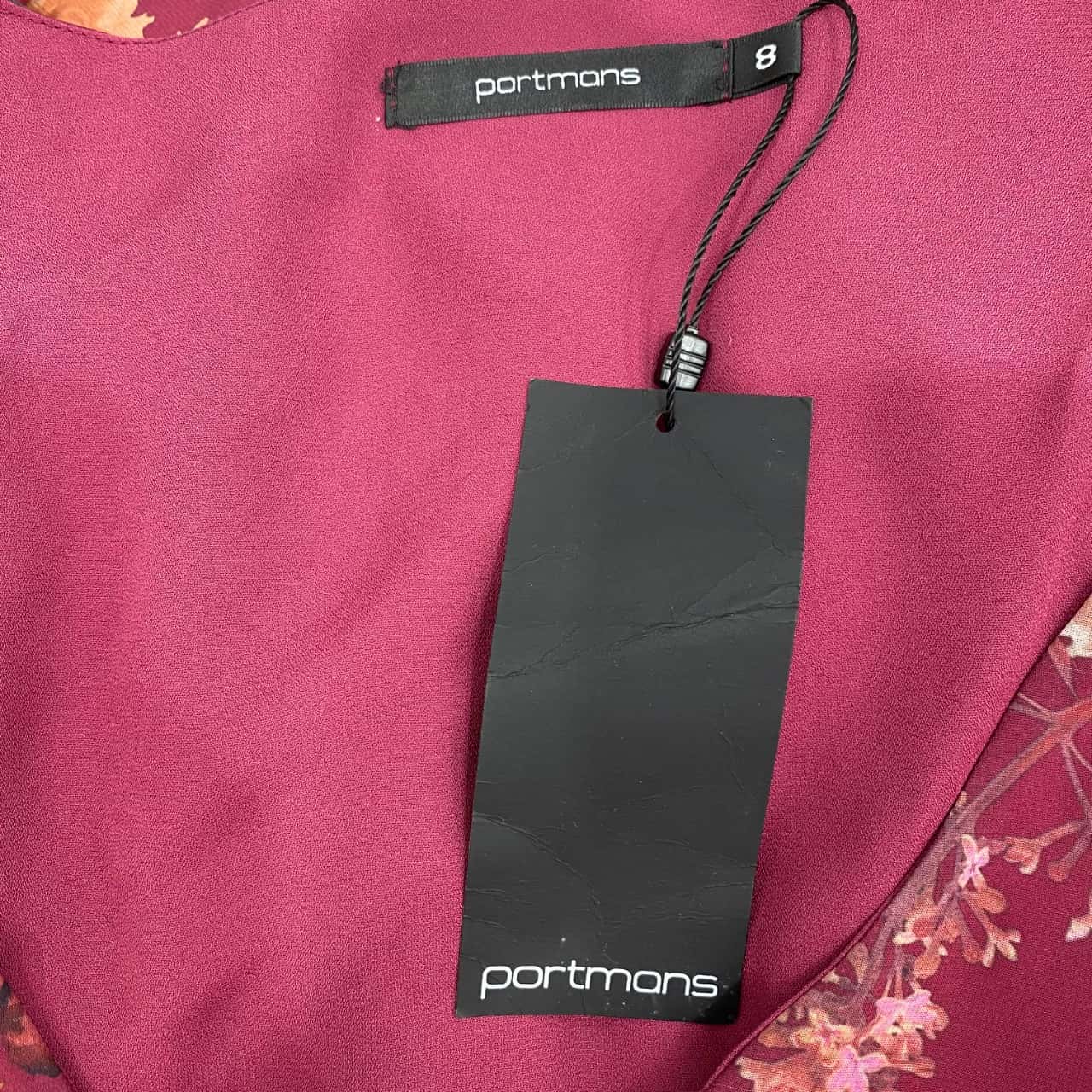 Portmans Womens Long Sleeve Dress Size 8 Floral / Maroon