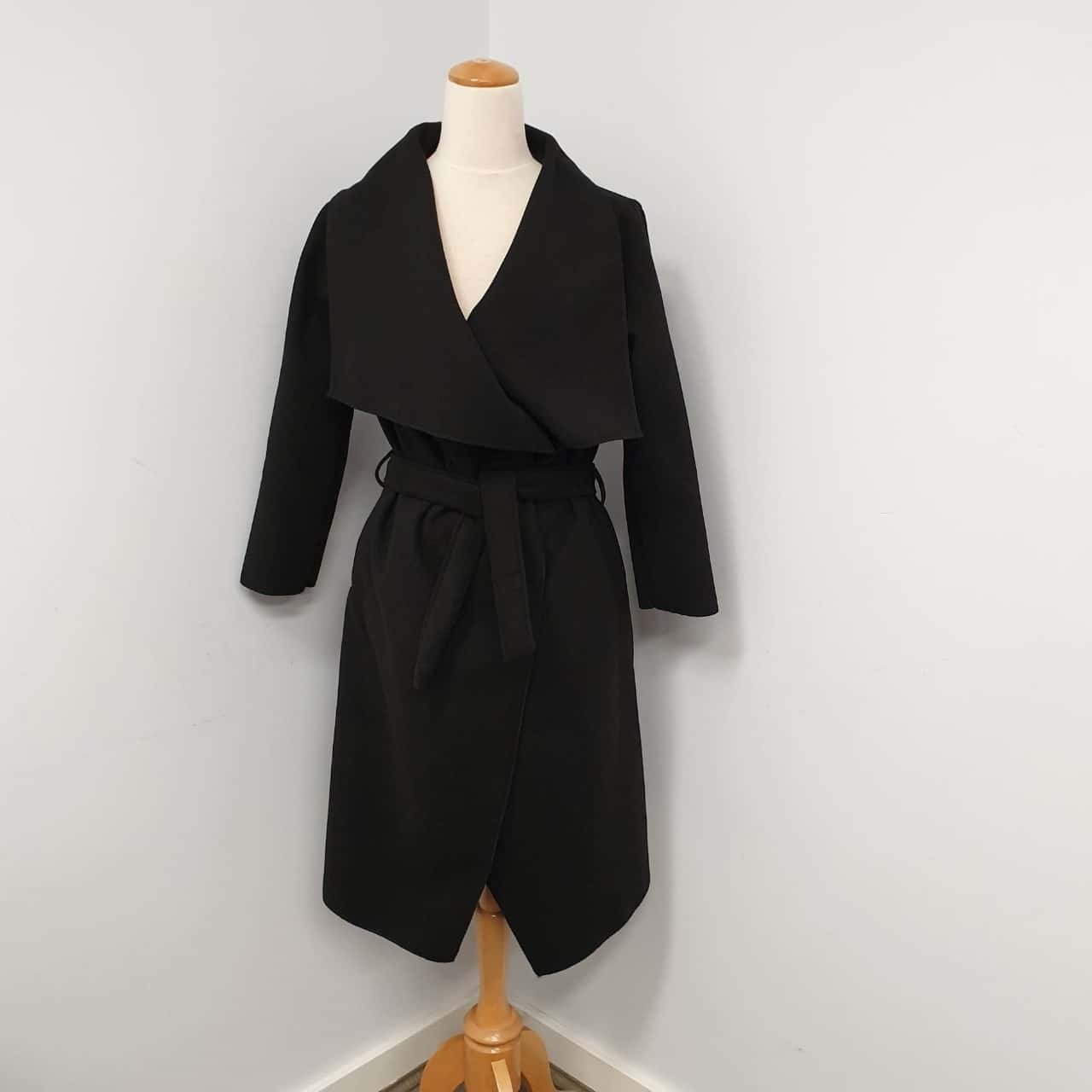 Made in Italy Timeless & Classy Black Winter Duster Coat with Shawl ...