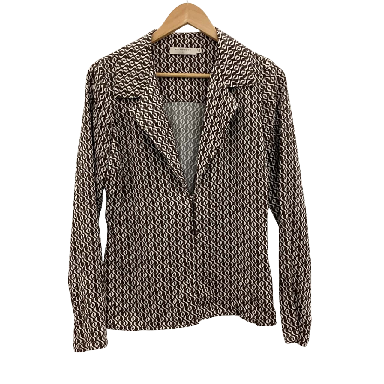 Bec & Bridge Womens Size S Long Sleeve Shirt Brown (s)