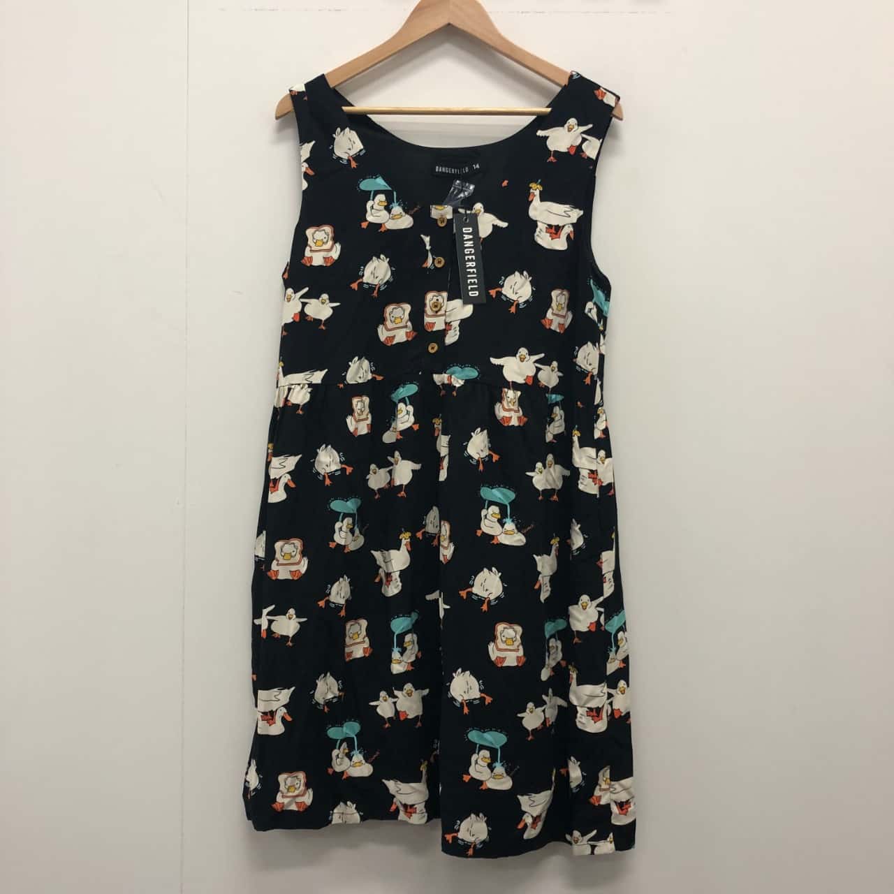 Dangerfield Womens Size 14 Mini Dress Duck Black / Pattern BNWT$98(s)