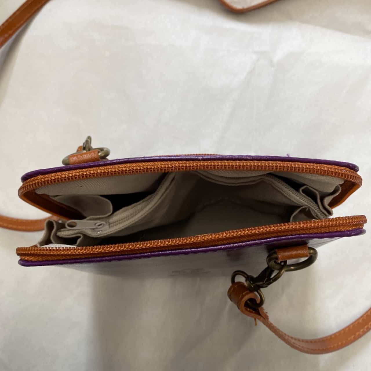 Womens Purple Cross Body Leather Bag(s)