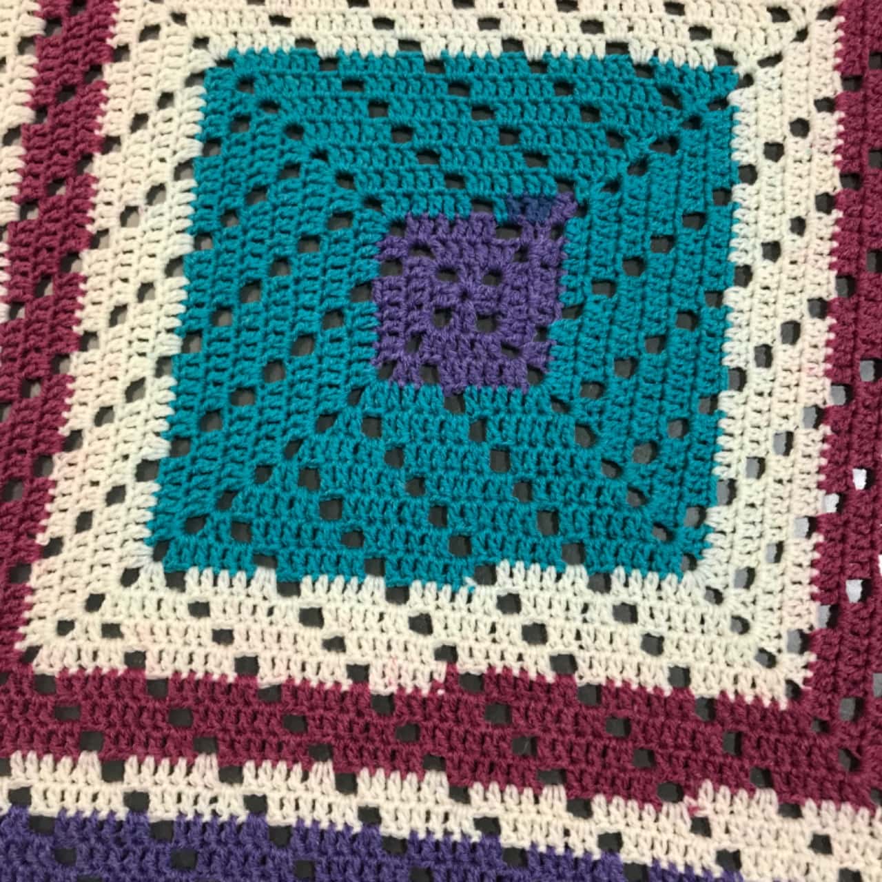 Vintage Hand Crocheted Knee Blanket 90 cm x 90(s)