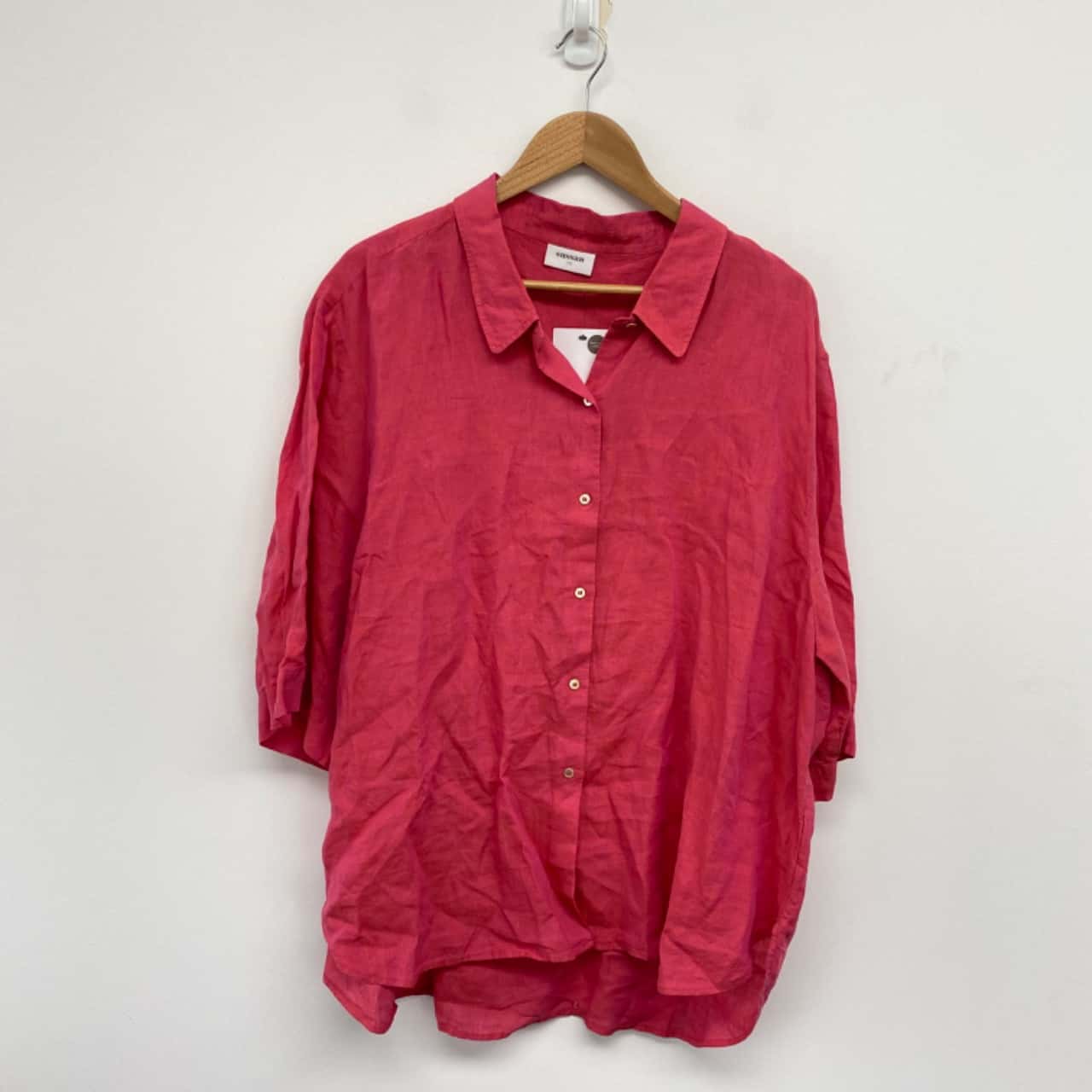 Sussan Coral 100% Linen Button Up Shirt Top Plus Size 20 (s)