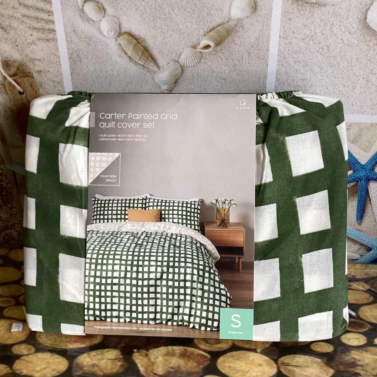 Carter Painted Grid quilt cover set(s) - New With Tags | Salvos Stores
