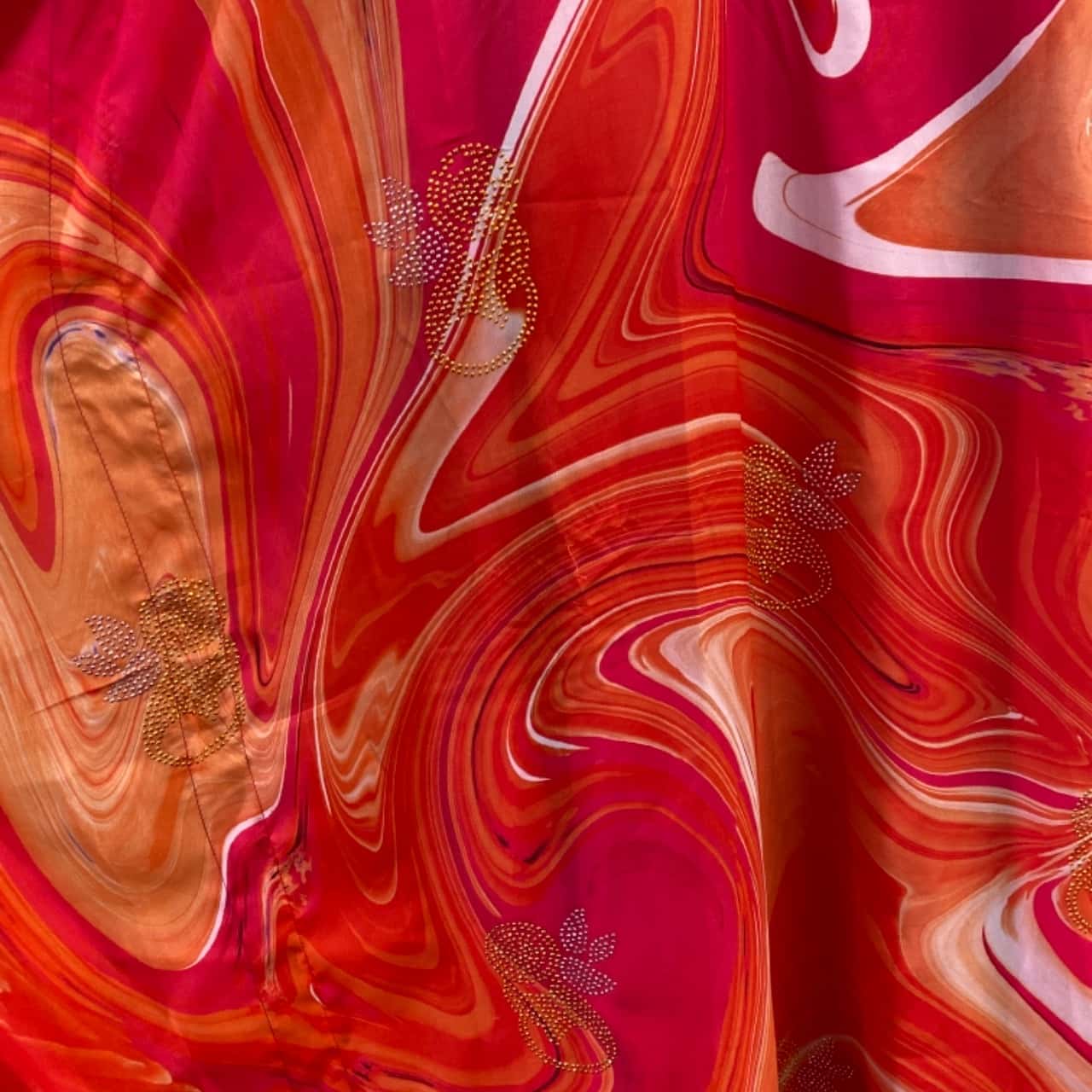 Kelly's Kloset Long Kaftan with Slip Size S/M Orange / Pink / White (s)