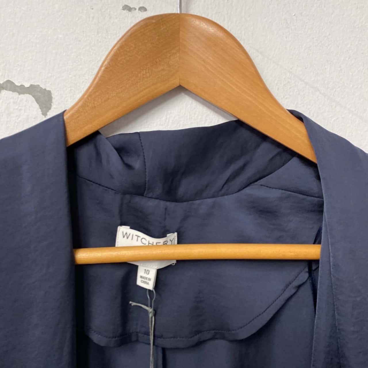 Witchery Womens Size 10 Open Jacket Navy Blue BNWT Rrp $179(s)