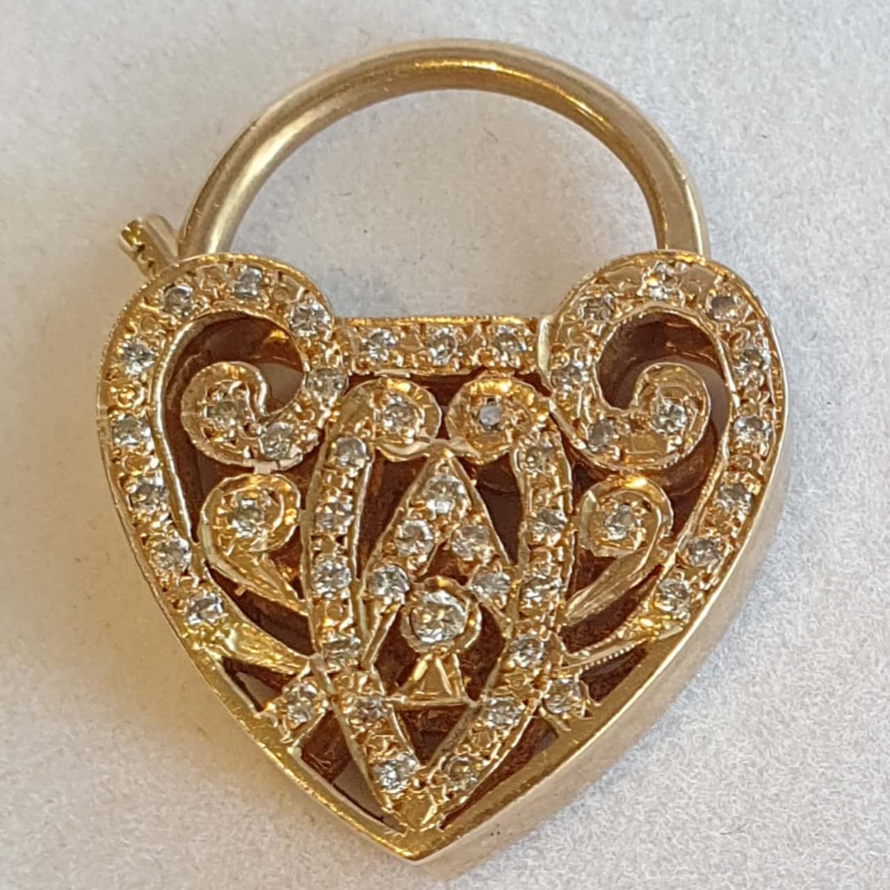 9ct Gold & Diamond Heart Lock Pendant(s)