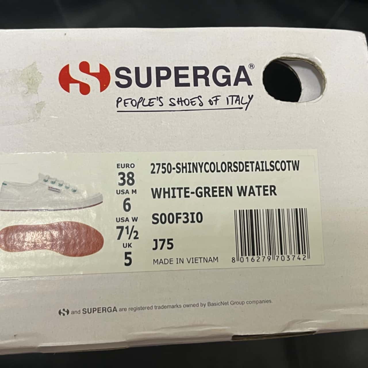 Superga Womens Shoe Size 38 White (s)